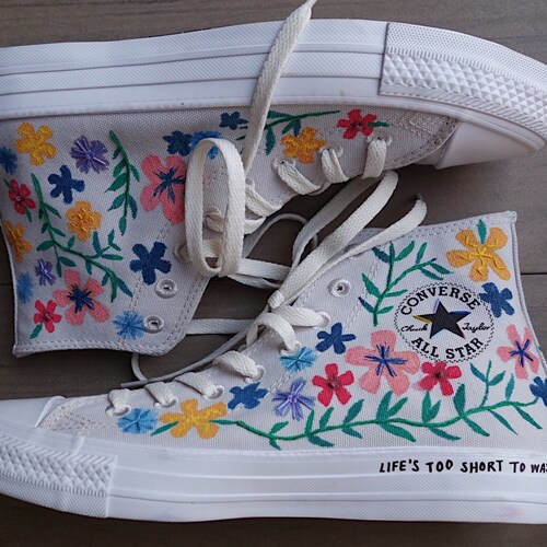 The Great Wave off Kanagawa Hand Painted Onto Converse High - Etsy Canada