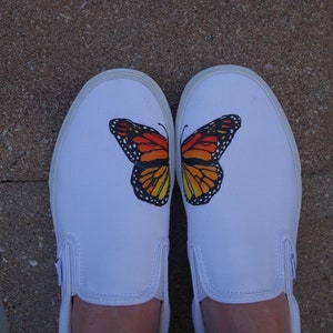 Hand Painted Monarch Butterfly Vans - Etsy
