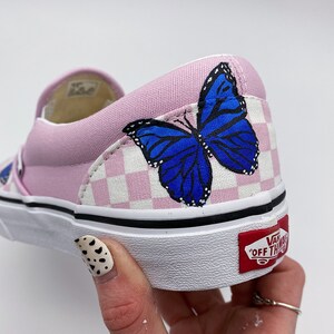 Hand Painted Colorful Butterfly Vans - Etsy