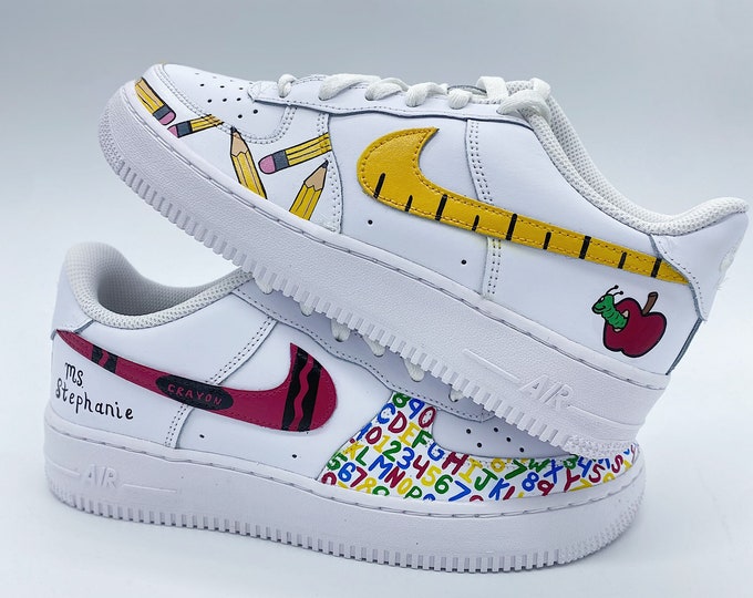 Custom Hand Painted Teacher Nike Air Force 1’s - Etsy
