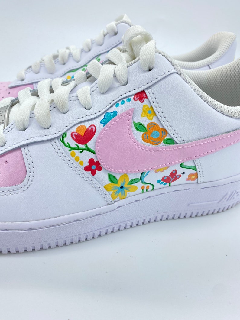 Custom Hand-painted Flower Nike Air Force 1’s - Etsy