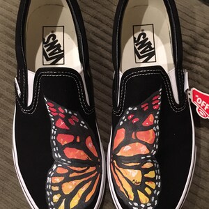 Hand Painted Monarch Butterfly Vans - Etsy