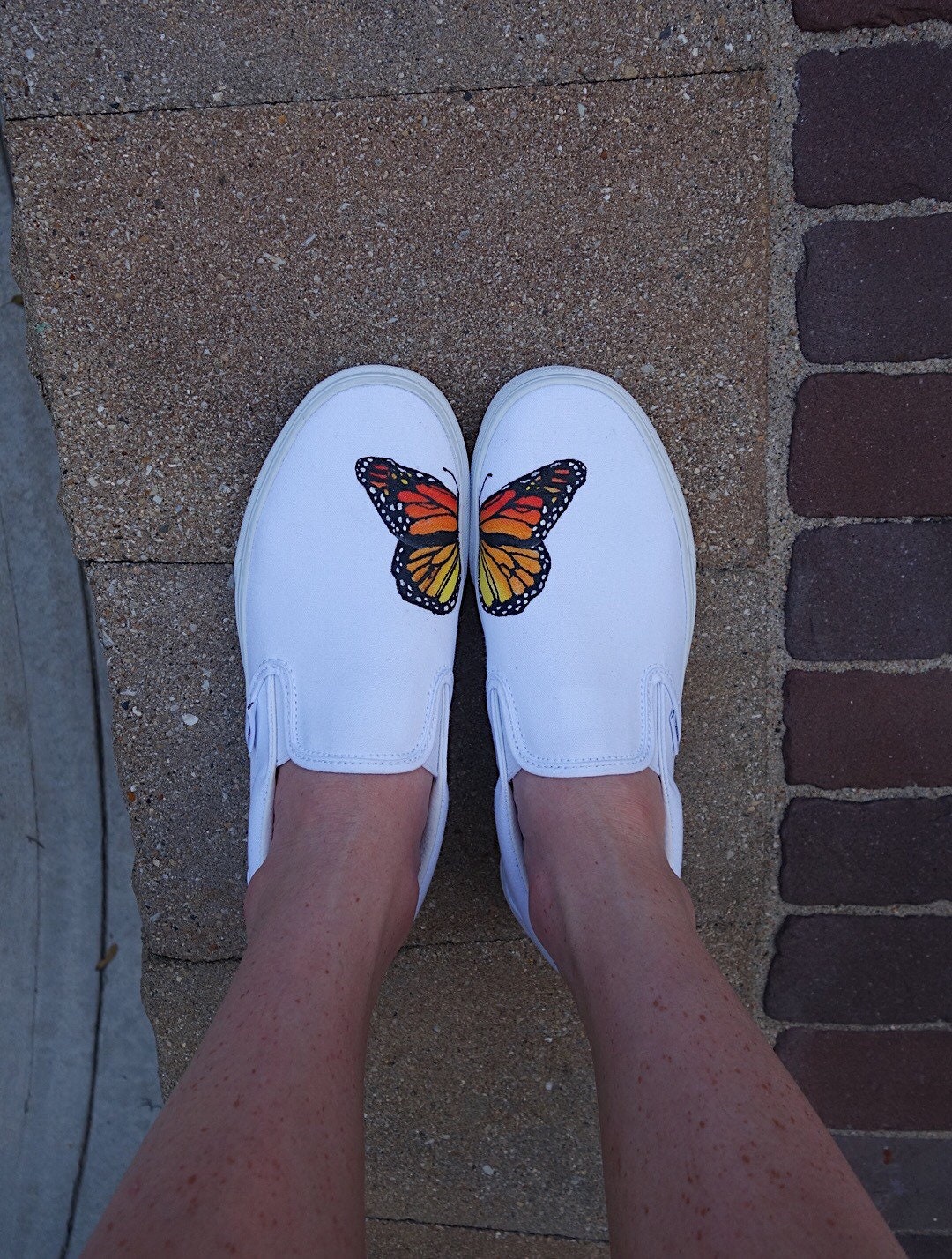 Hand Painted Monarch Butterfly Vans - Etsy
