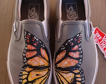 Hand Painted Monarch Butterfly Vans - Etsy