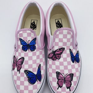 Hand Painted Colorful Butterfly Vans - Etsy