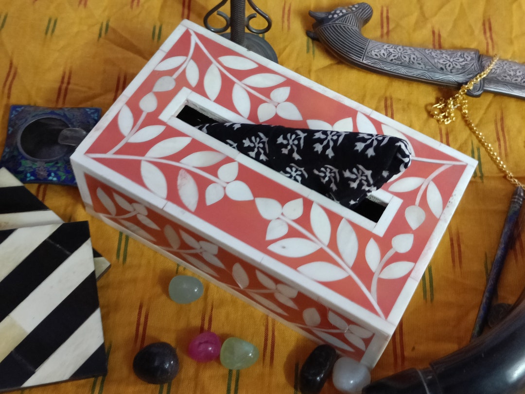 Chic and Elegant Bone Inlay Tissue Box an Artistic Addition to Your ...