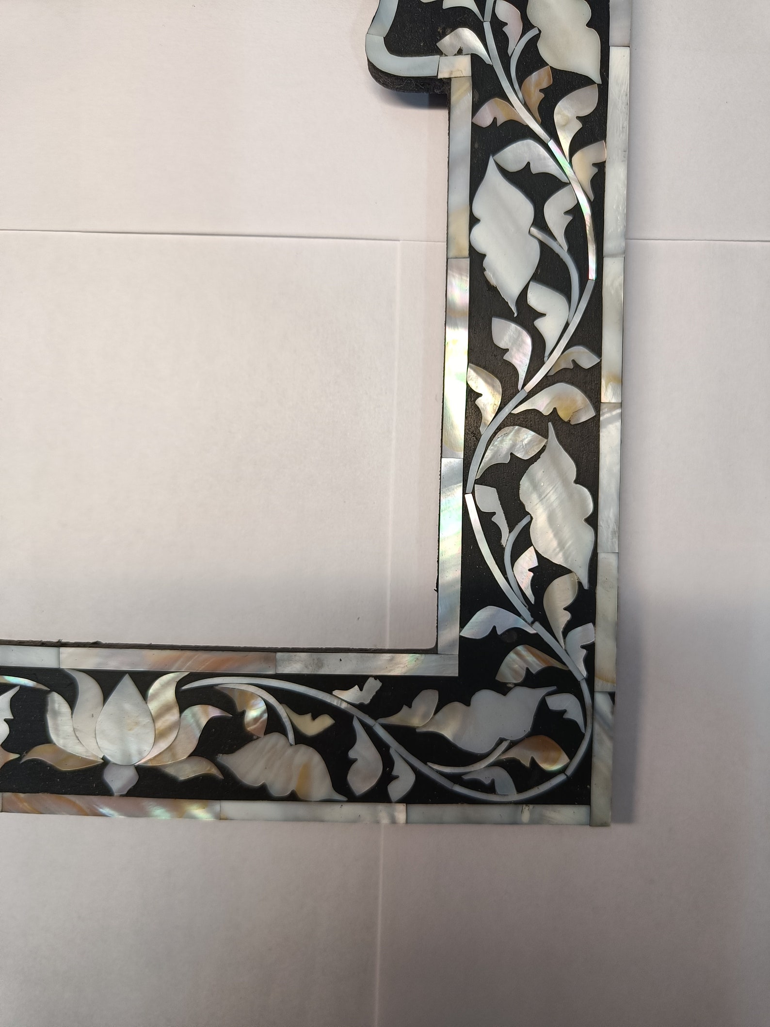 Handcrafted Lotus Flower Inlay Frame in Black - Etsy