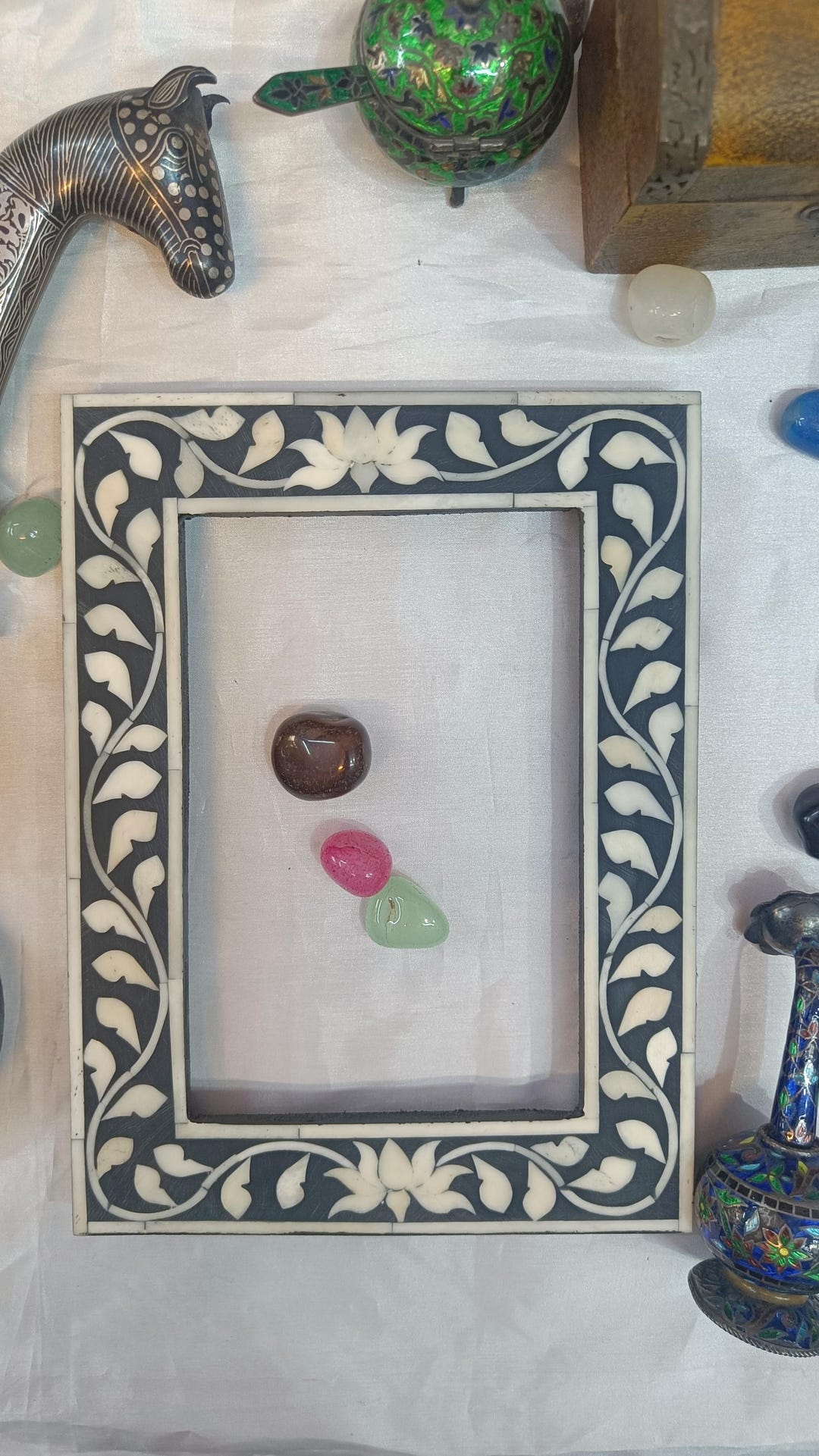 Handmade Camel Bone Inlay Picture Frame: Floral Home Decor - Etsy