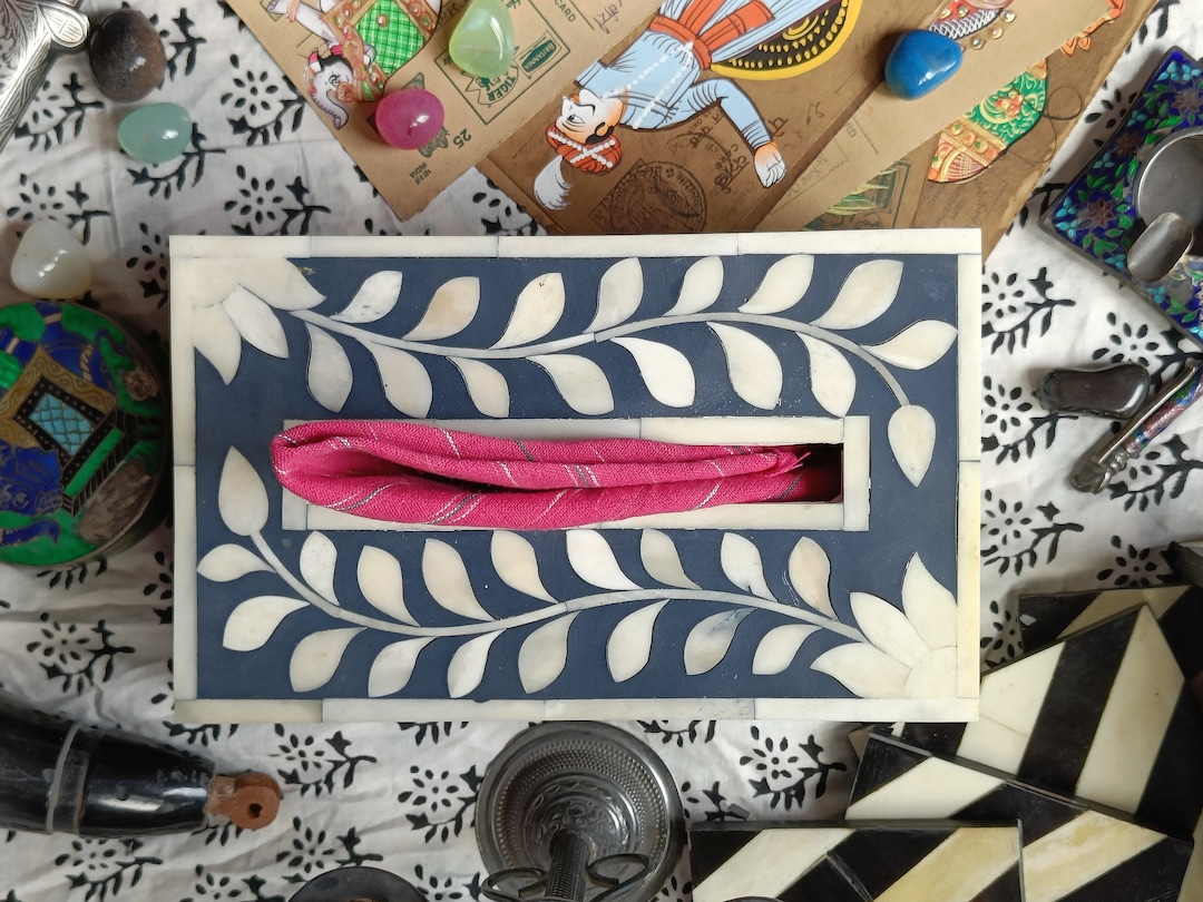 Chic and Elegant Bone Inlay Tissue Box an Artistic Addition to Your ...