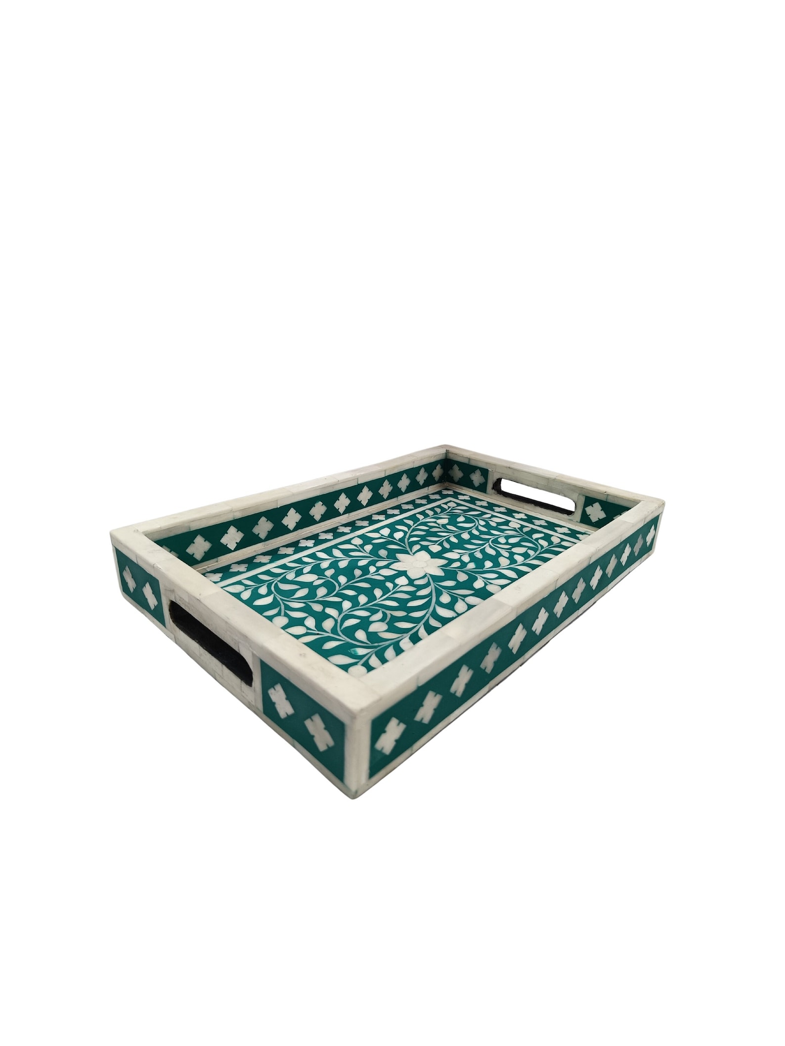 Green Elegance: Camel Bone Inlay Tray - Black Friday Special & Festive ...