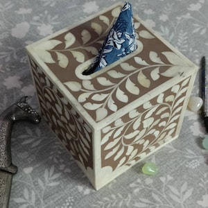 Chic and Elegant Bone Inlay Tissue Box an Artistic Addition to Your ...