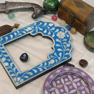 Handcrafted Traditional Arch Bone Inlay Decorative Frame Artisan Decor ...