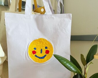Smiley Face Tote Bag - Etsy