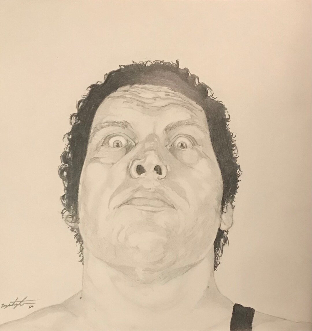 Andre the Giant Wwe Wwf Drawing Art Print - Etsy