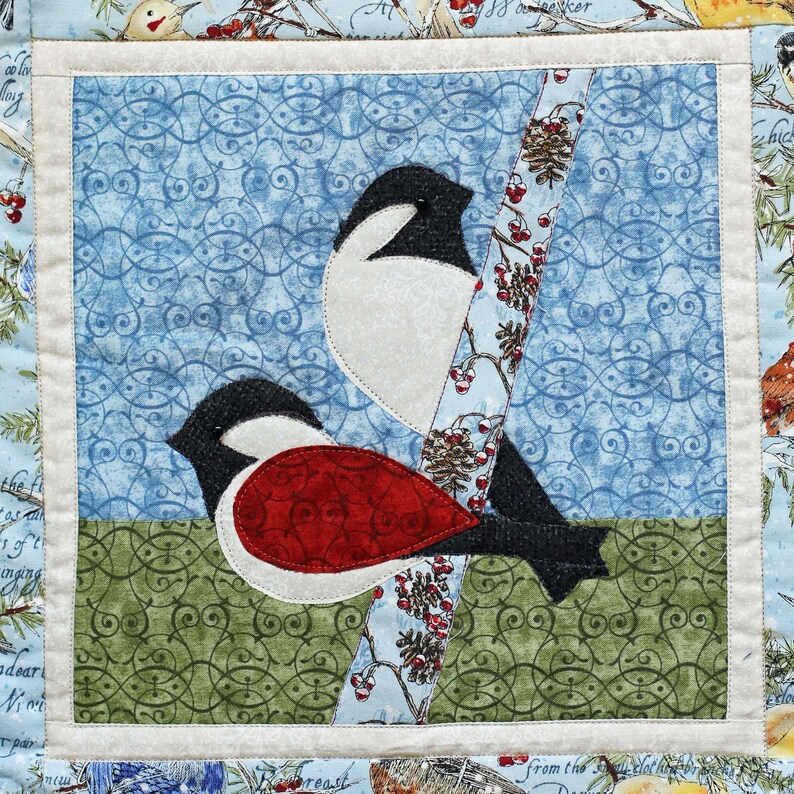 Chickadee Bird Applique Quilt Pattern Digital Download | Etsy
