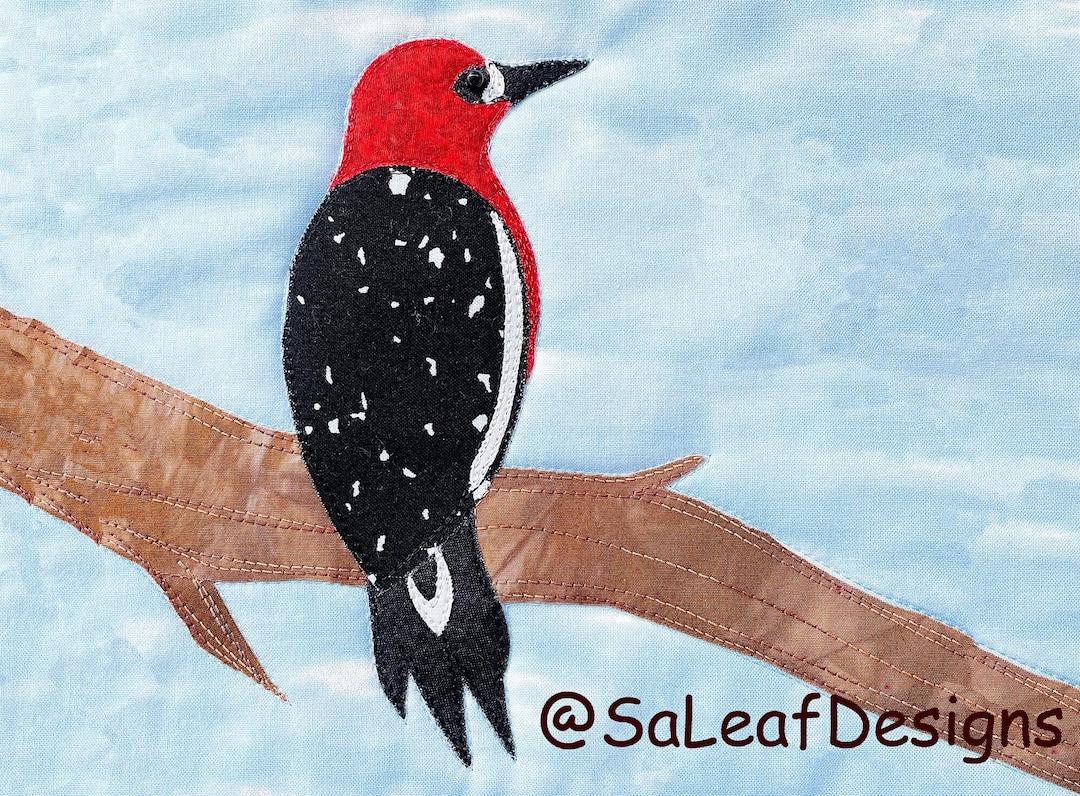 Red-breasted Sapsucker Woodpecker Bird Quilt Applique Pattern PDF ...