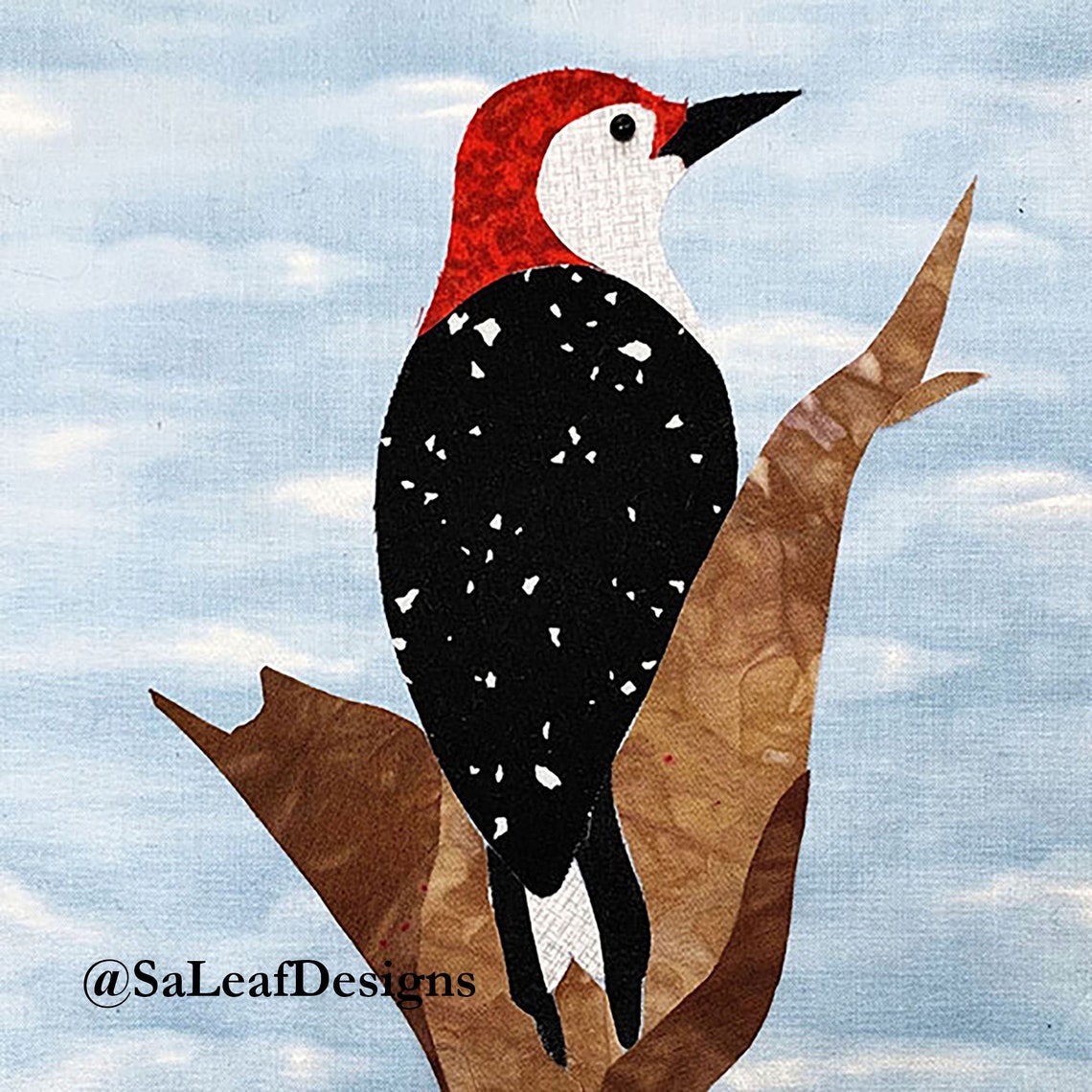 Red-bellied Woodpecker Bird Applique Quilt Pattern Digital | Etsy