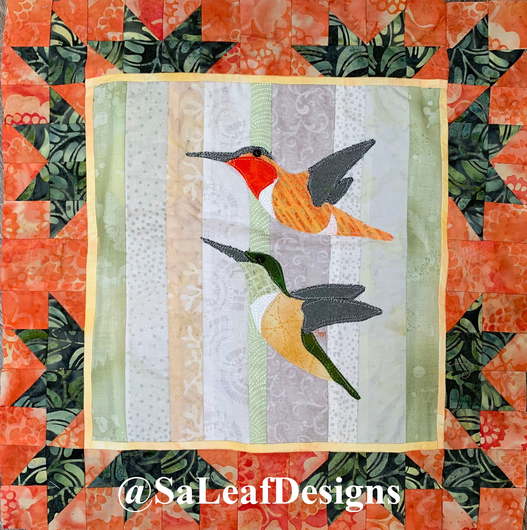 Rufous Hummingbird Bird Applique Quilt Pattern Digital | Etsy