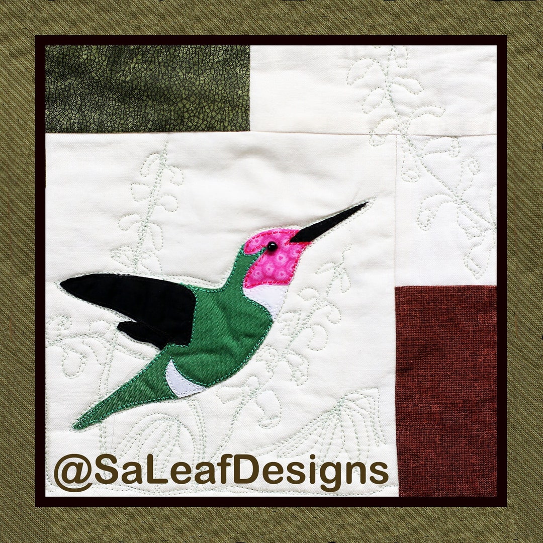 Anna's Hummingbird Bird Applique Quilt Pattern PDF Download - Etsy