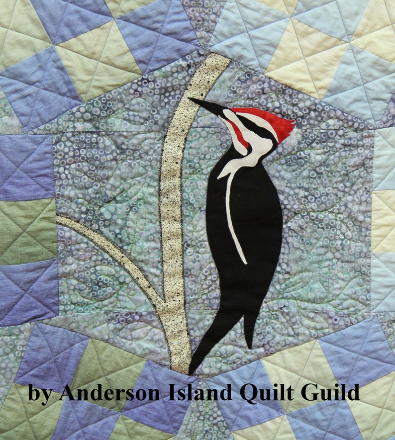 Pileated Woodpecker Bird Applique Quilt Pattern Digital - Etsy