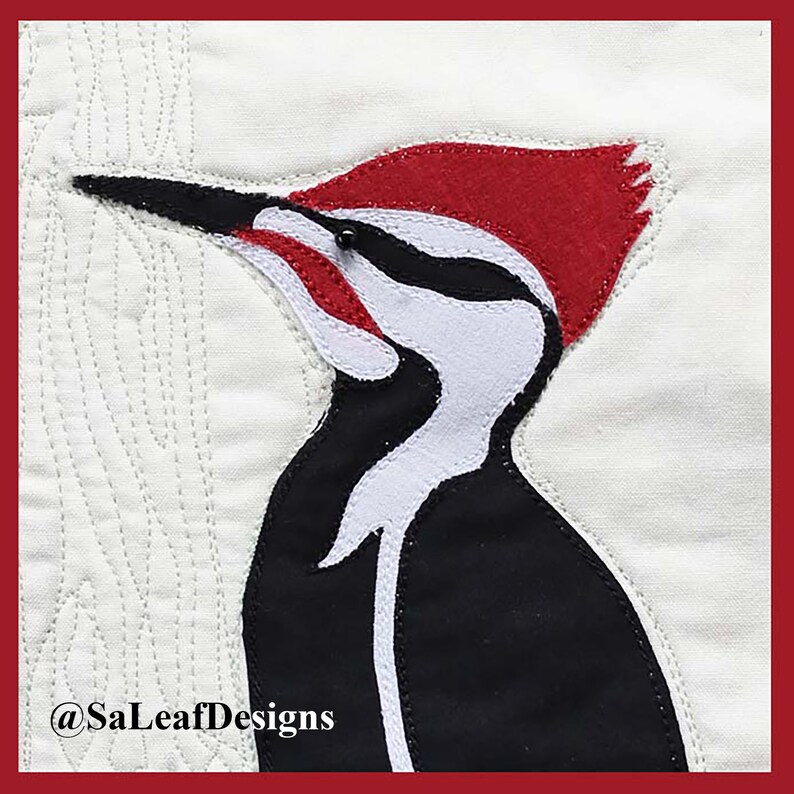 Pileated Woodpecker Bird Applique Quilt Pattern Digital - Etsy