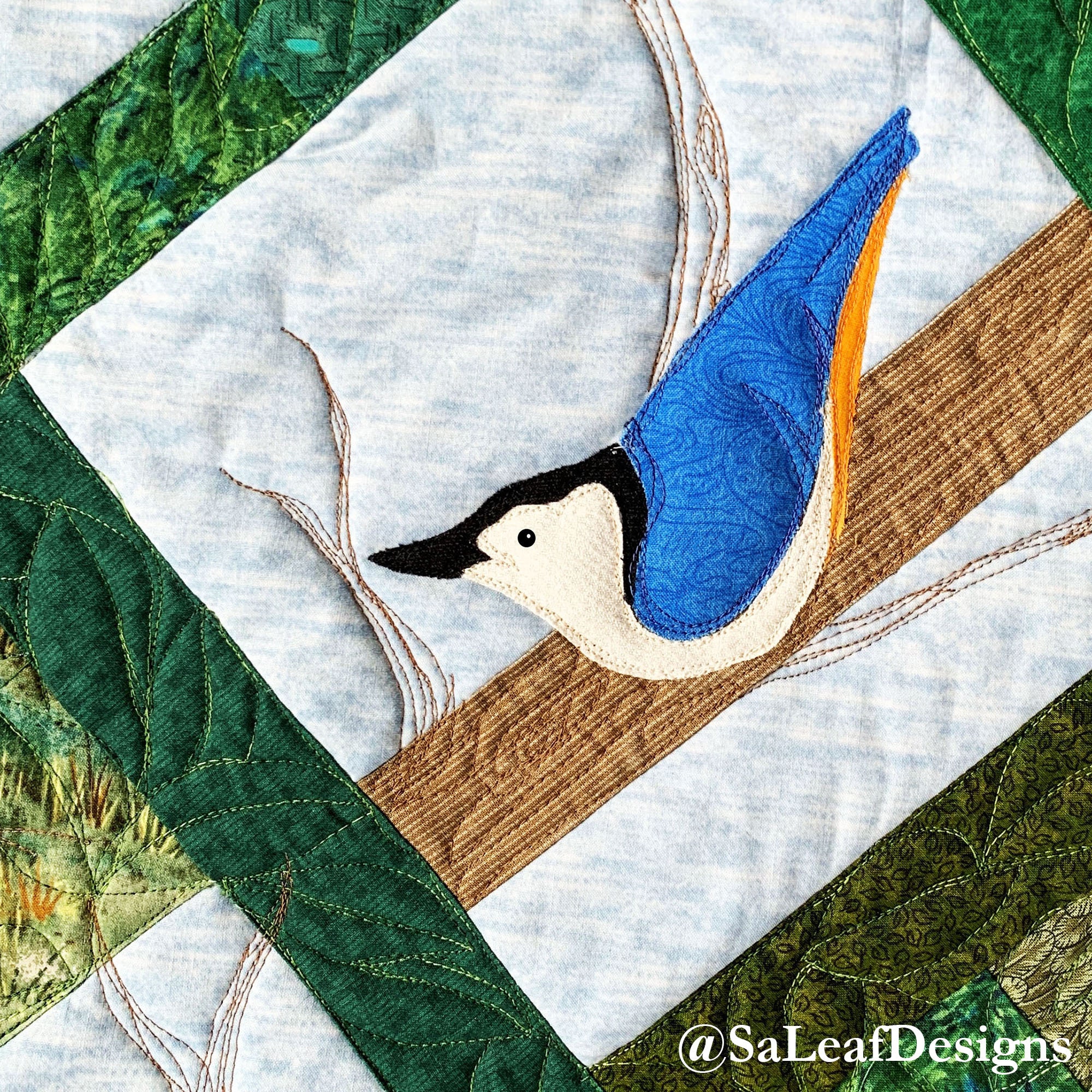 White-breasted Nuthatch Bird Quilt Pattern PDF Download | Etsy