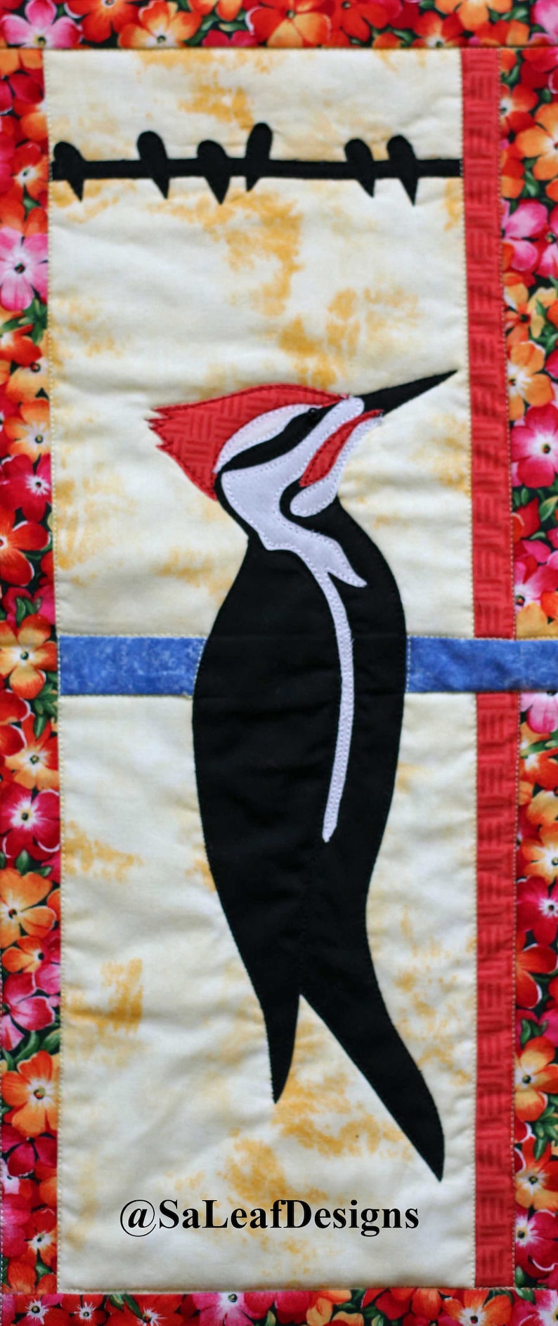 Pileated Woodpecker Bird Applique Quilt Pattern Digital - Etsy