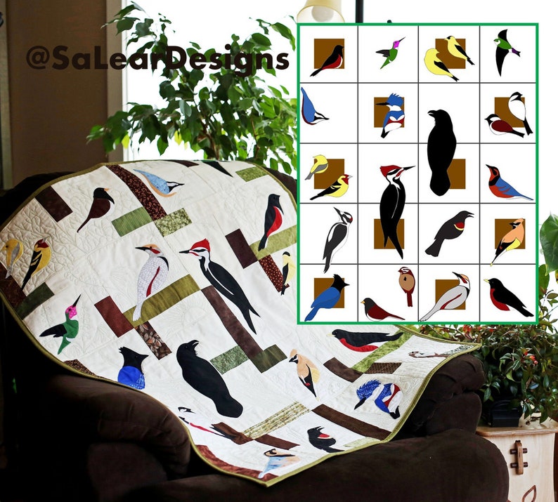 Northwest Songbirds - Original Bird Quilt Pattern With 19 Birds - PDF ...