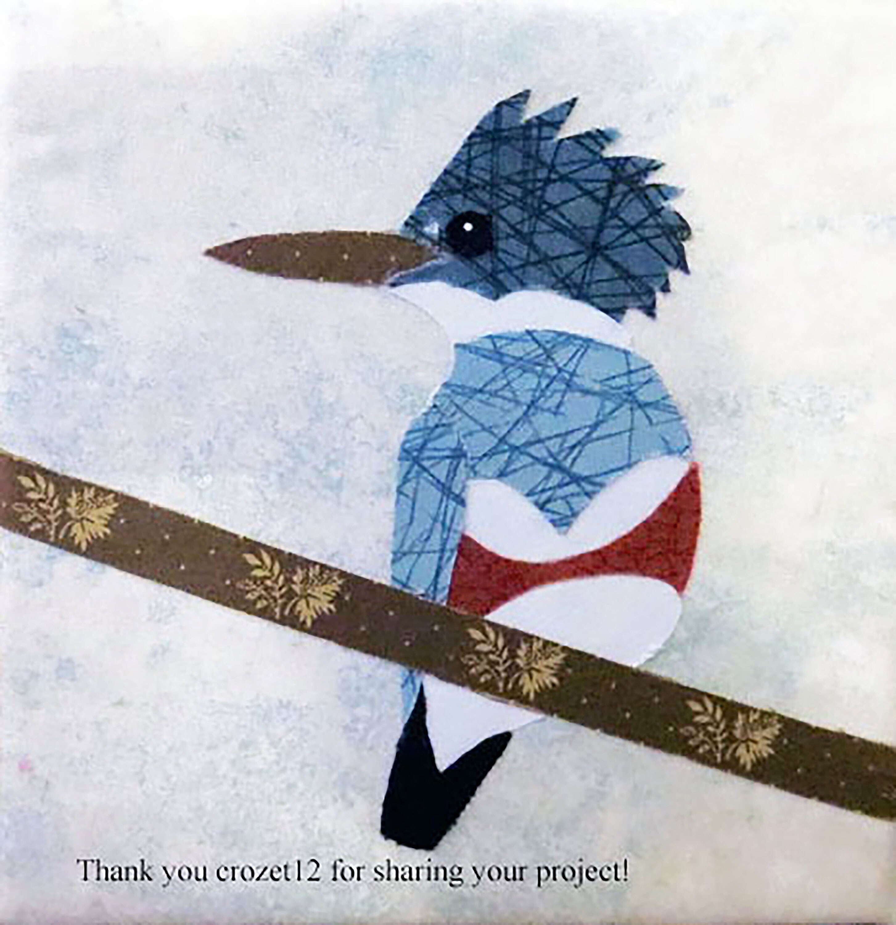 Belted Kingfisher Bird Quilt Pattern Digital Download | Etsy