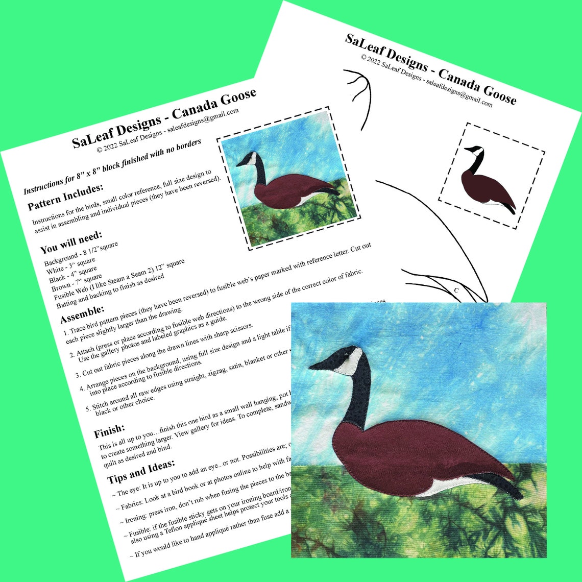 Canada Goose Bird Applique Quilt Pattern PDF Download - Etsy