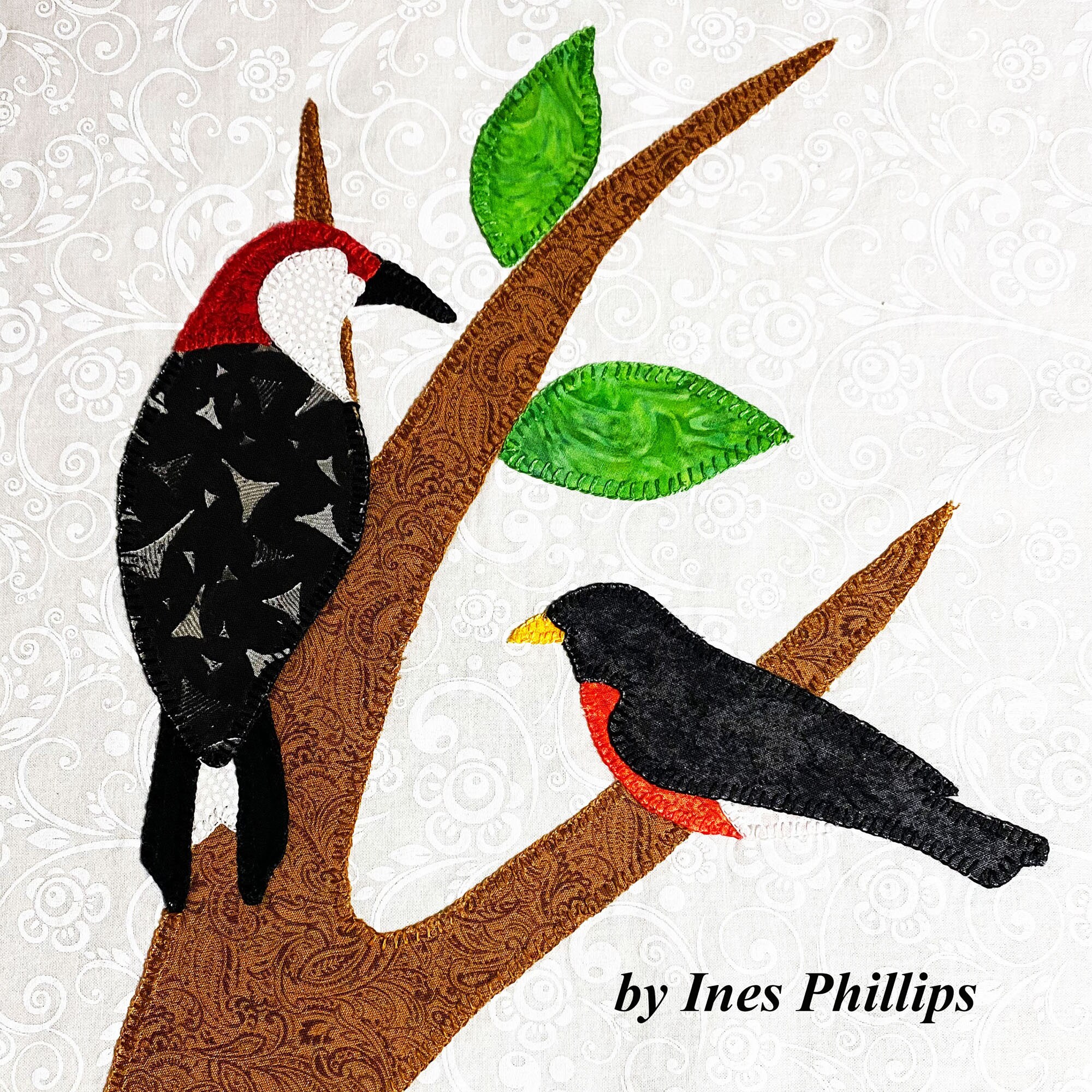 Red-bellied Woodpecker Bird Applique Quilt Pattern Digital - Etsy Israel