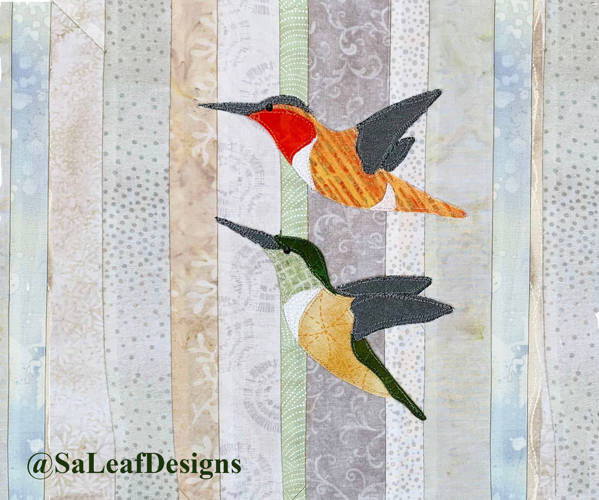 Rufous Hummingbird Bird Applique Quilt Pattern Digital | Etsy