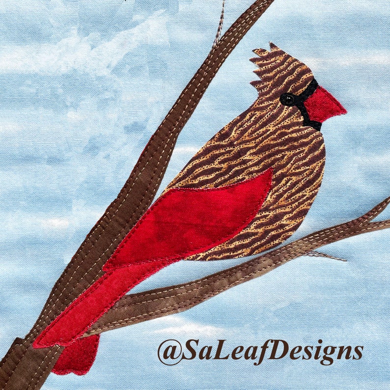 Northern Cardinal Bird Applique Quilt Pattern Digital - Etsy