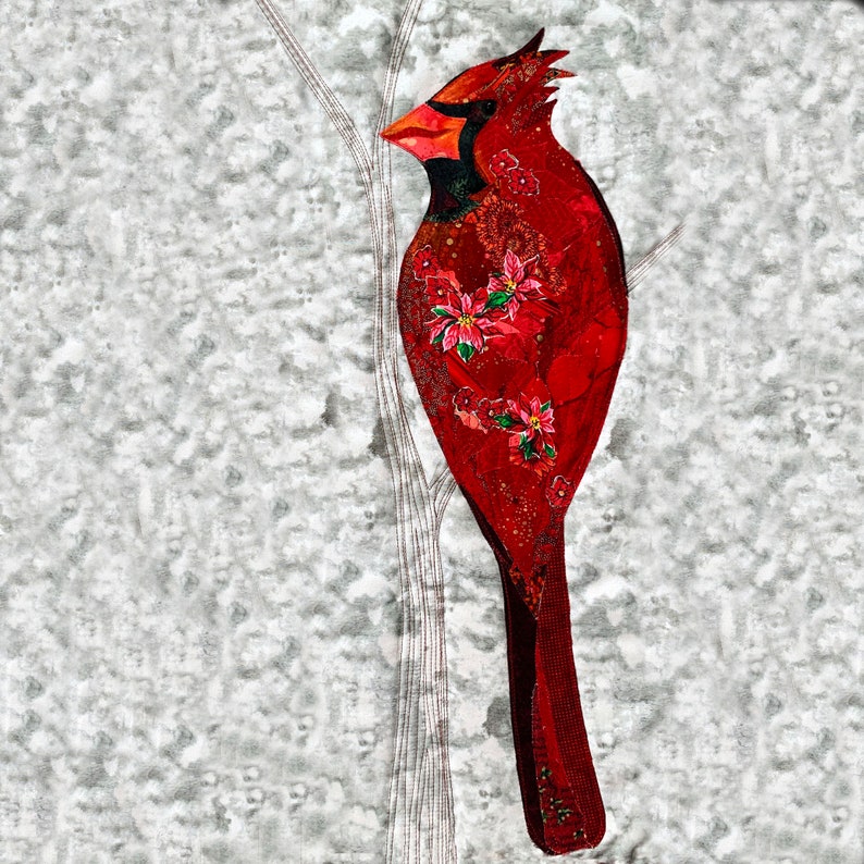 Northern Cardinal Bird Applique Quilt Pattern Digital | Etsy