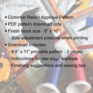 Raven - Bird Quilt Pattern - Digital Download - Etsy