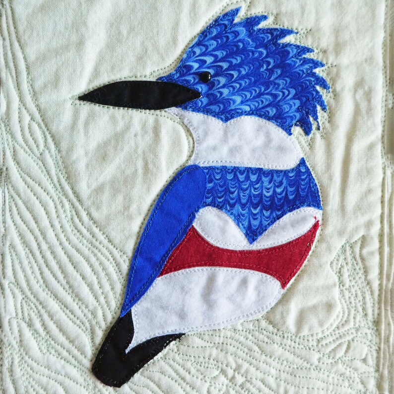 Belted Kingfisher Bird Quilt Pattern Digital Download | Etsy