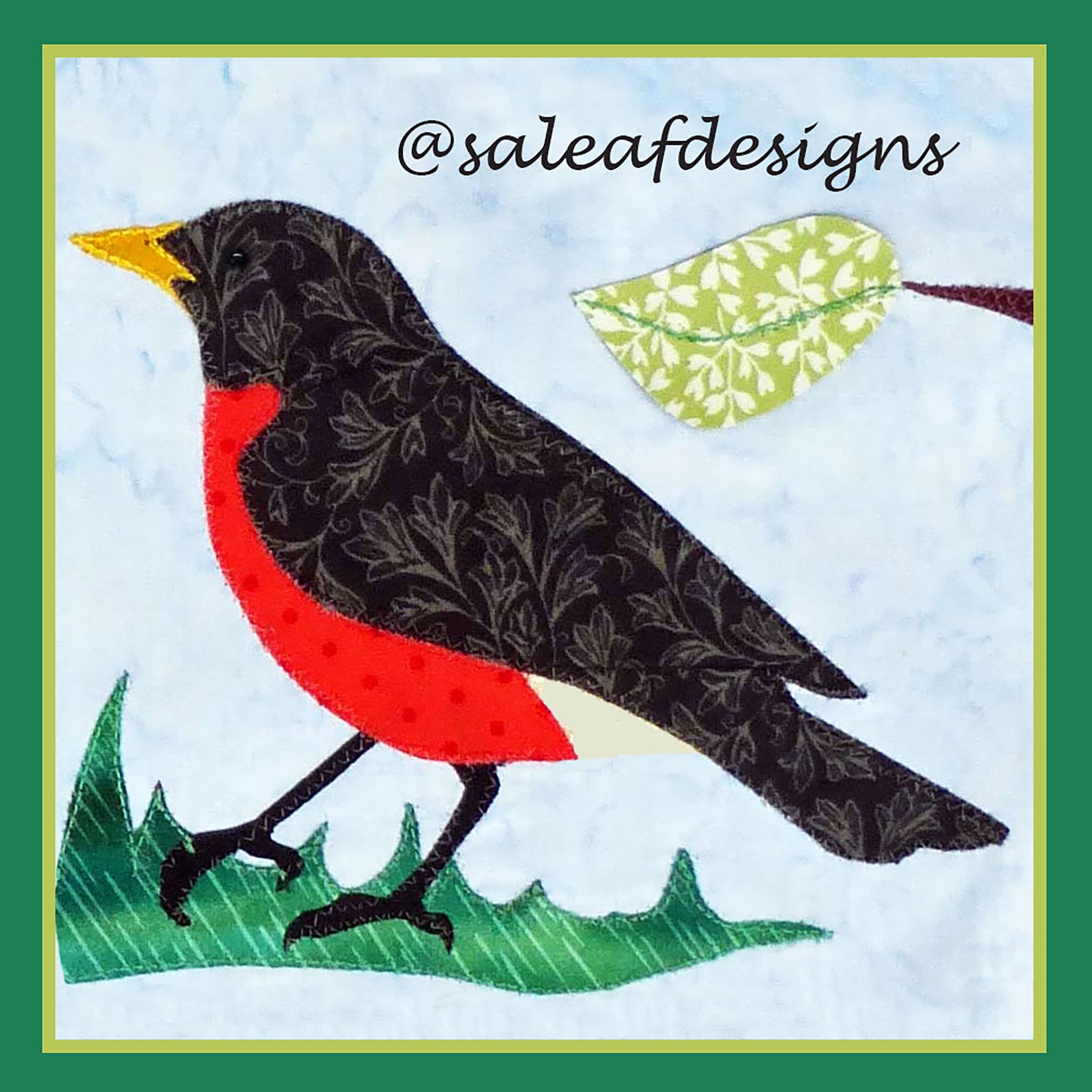 American Robin Bird Applique Quilt Pattern Digital | Etsy