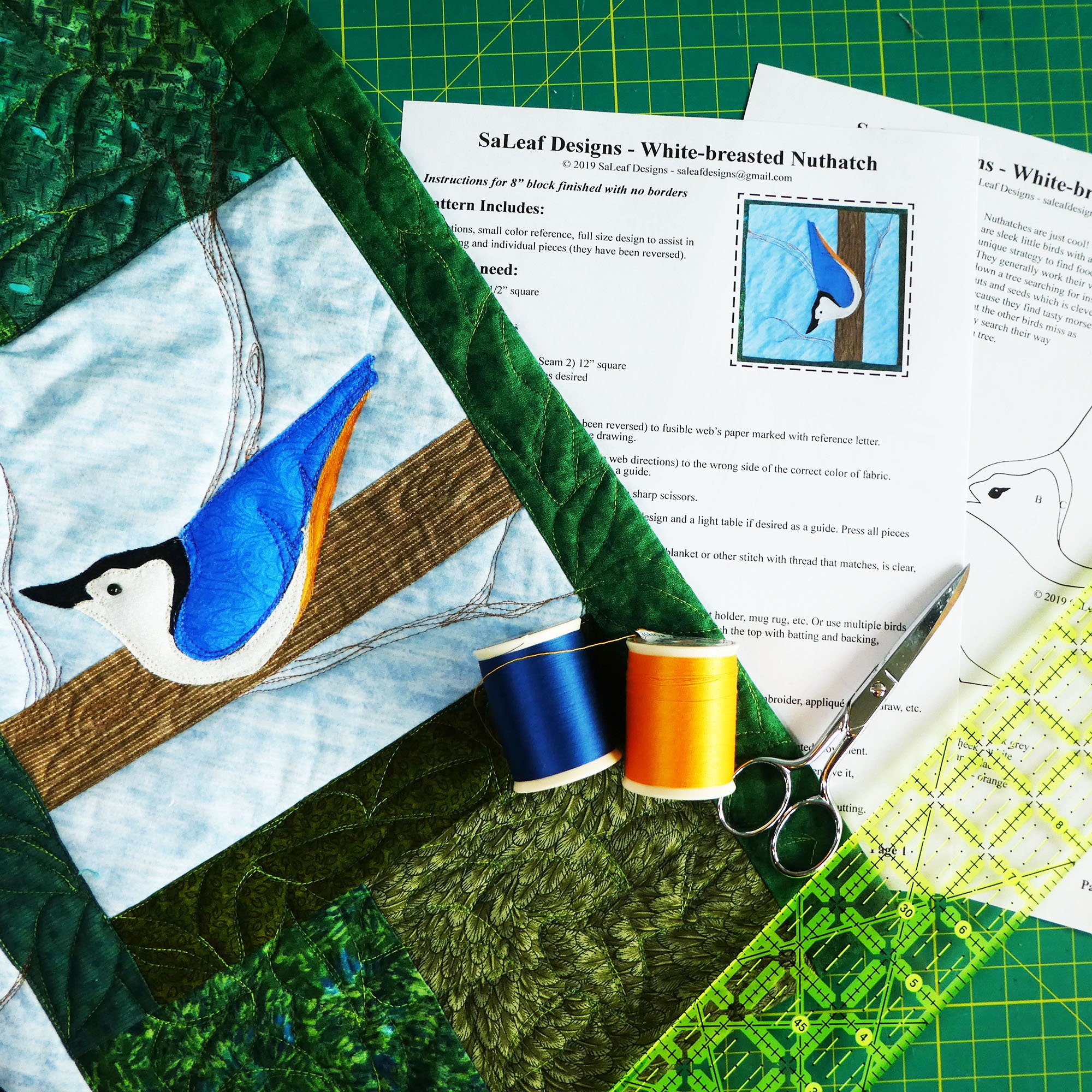 White-breasted Nuthatch Bird Quilt Pattern PDF Download | Etsy