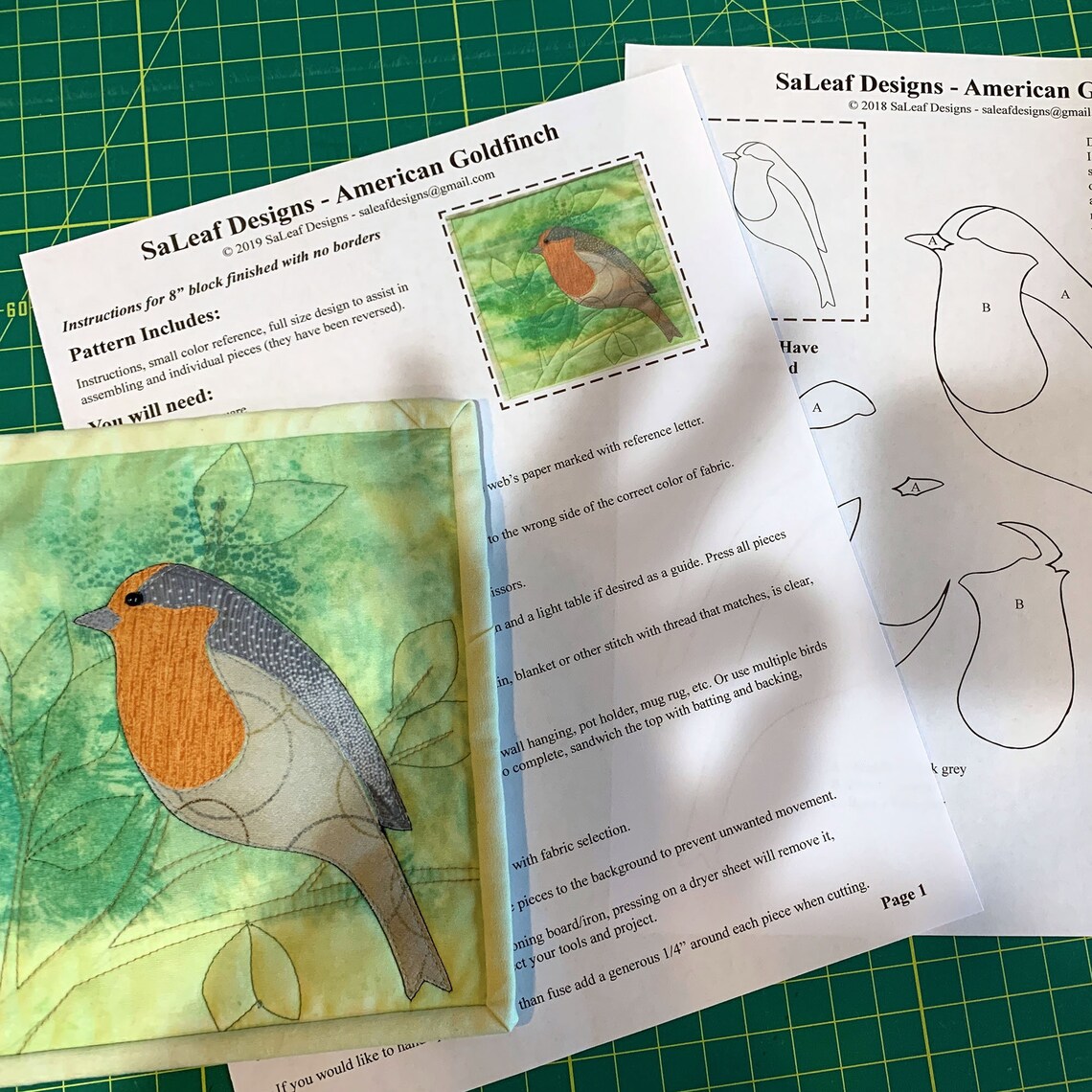 European Robin Bird Applique Quilt Pattern Digital Download - Etsy