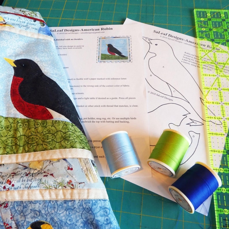 American Robin Bird Applique Quilt Pattern Digital - Etsy