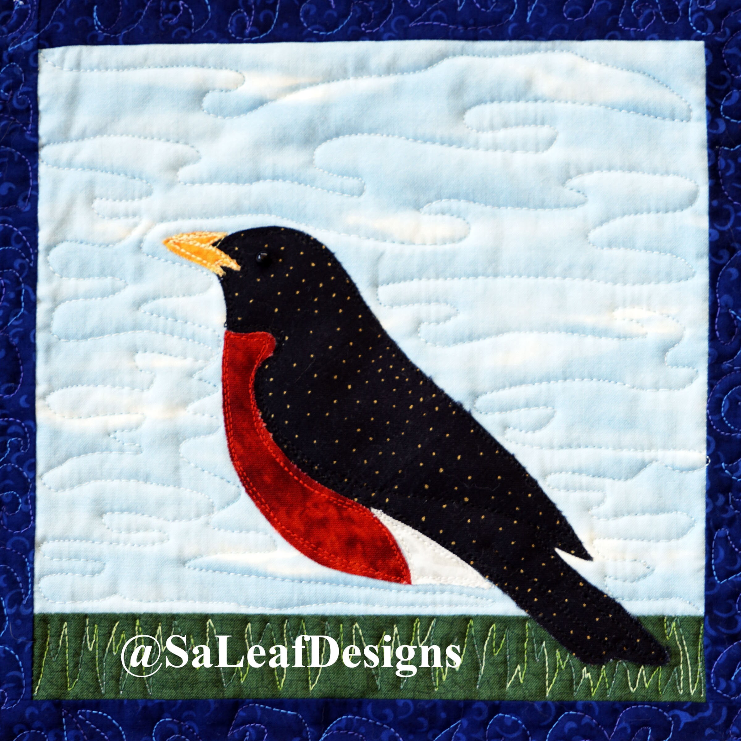 American Robin Bird Applique Quilt Pattern Digital | Etsy
