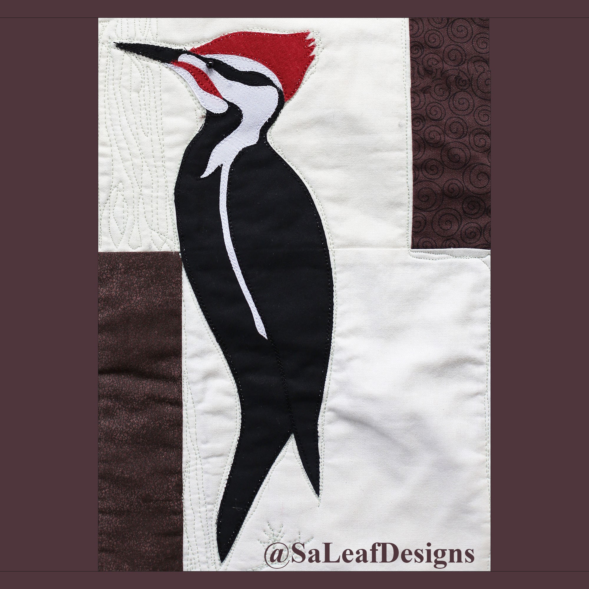 Pileated Woodpecker Bird Applique Quilt Pattern Digital | Etsy