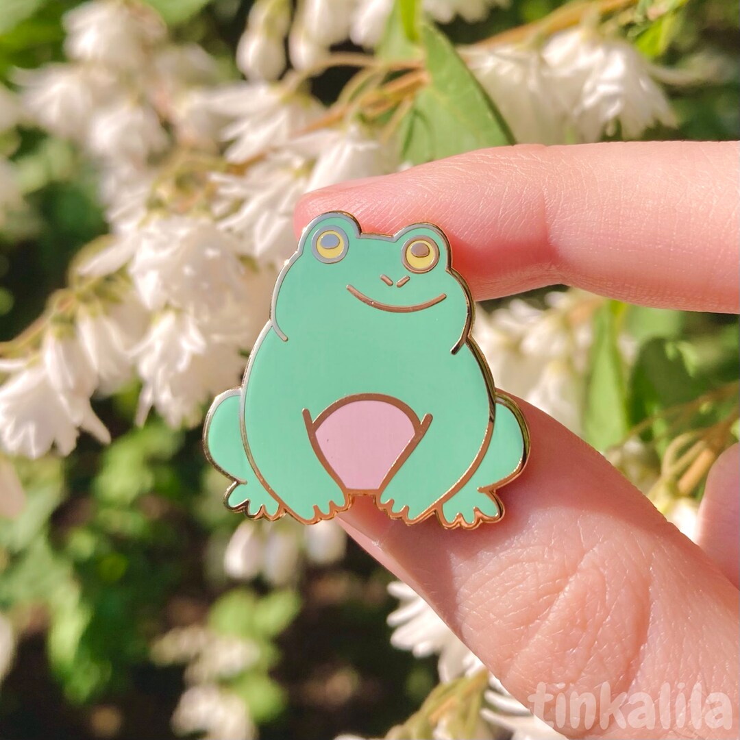 Forever Froggy: Contented Froggy Pin - Etsy