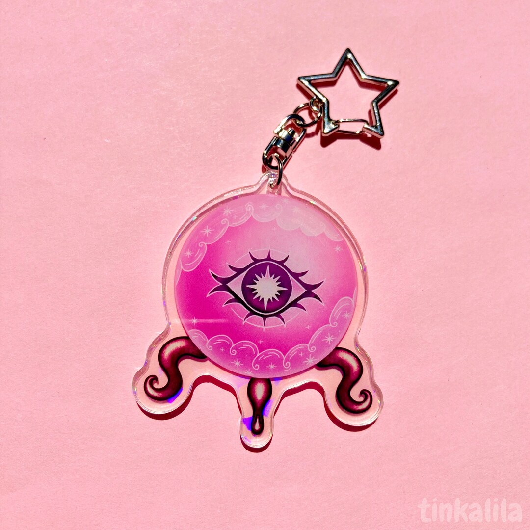 Crystal Ball Holographic Acrylic Charm - Etsy