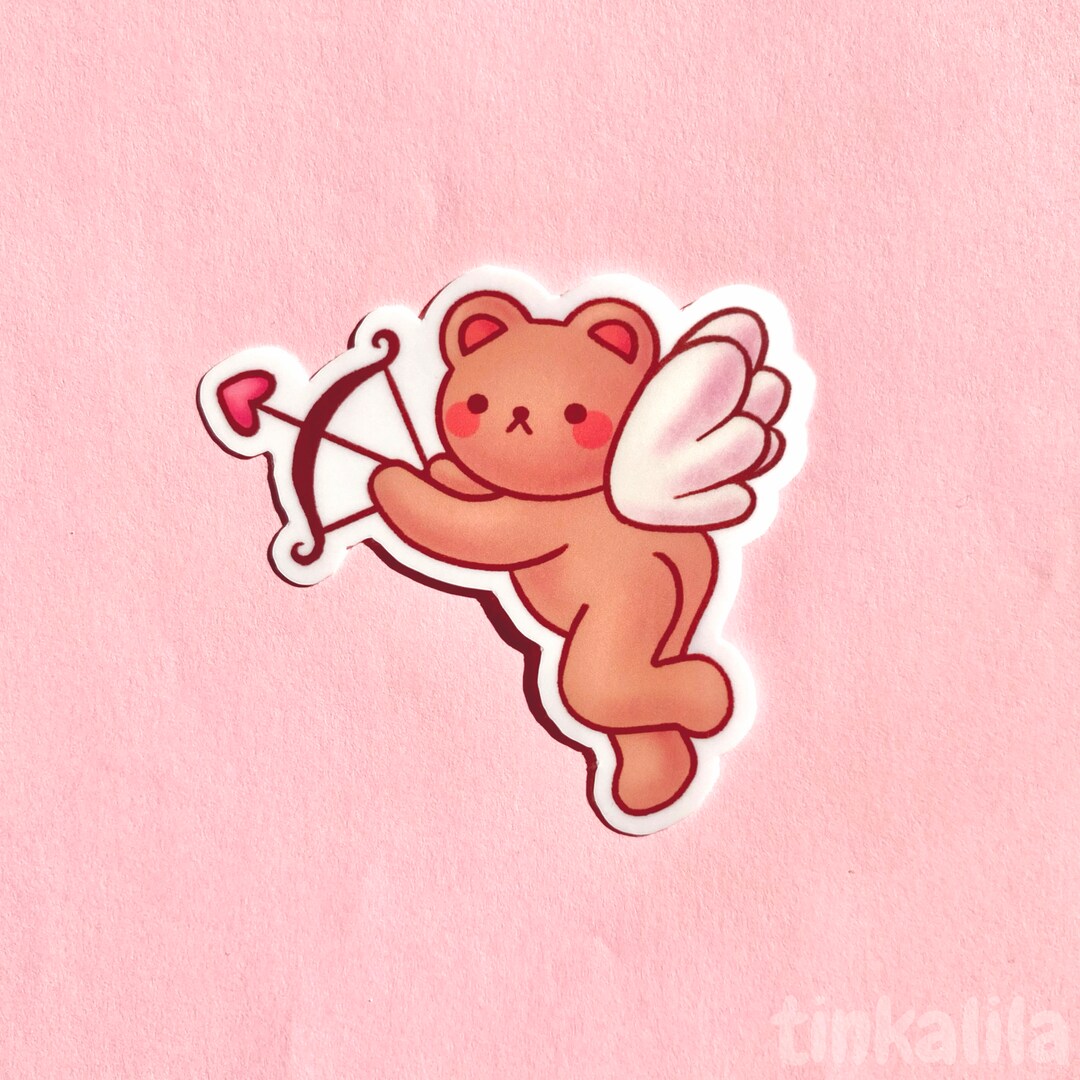 Cupid Bear Sticker - Etsy