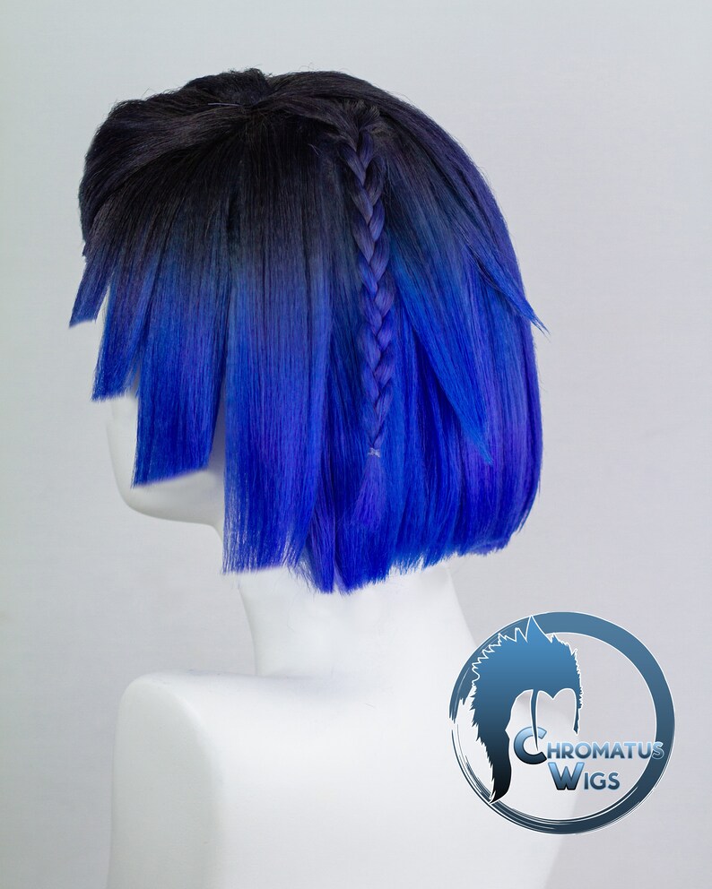 Yelan Genshin Impact Blue Black Inspired Cosplay Wig - Etsy