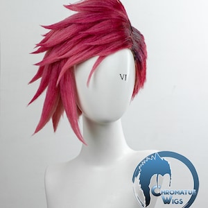 VI Violet League of Legends Arcane Pink Inspired Undercut Spiky Cosplay ...