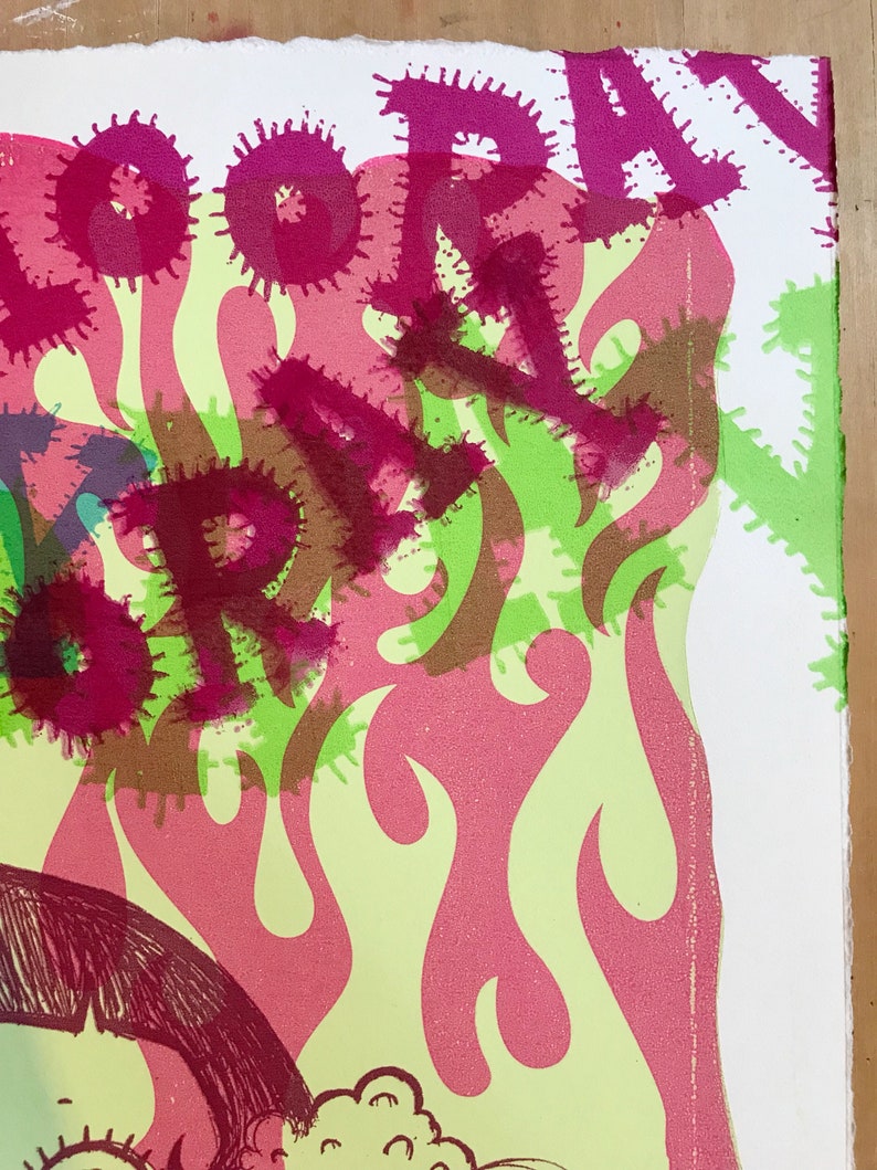 666 Cheergirl/ Kawaii Cheerleader Poster, Screenprint, Aya Masuda - Etsy