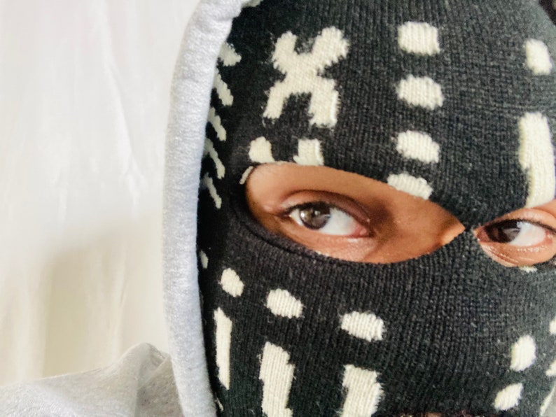Knitted Jacquard Tribal Ski Mask/ Winter Hat/ African Cap/Men Ski Mask ...