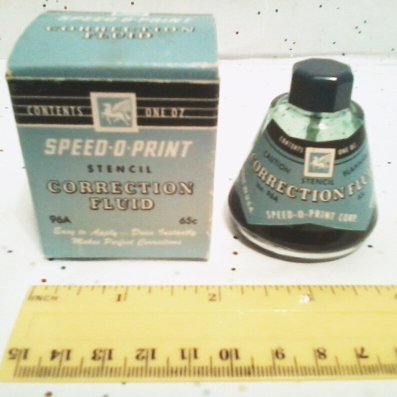 1940s Speed-o-print Stencil Correction Fluid 96A 1 Oz. Bottle - Etsy